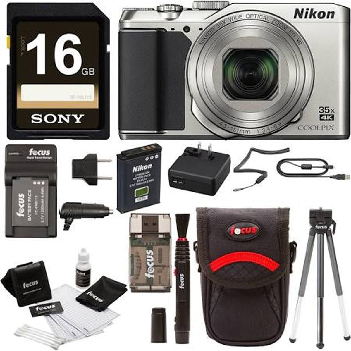 Nikon Coolpix A900 Digital Camera (Silver) w/ 16GB Card Bundle NEW ...